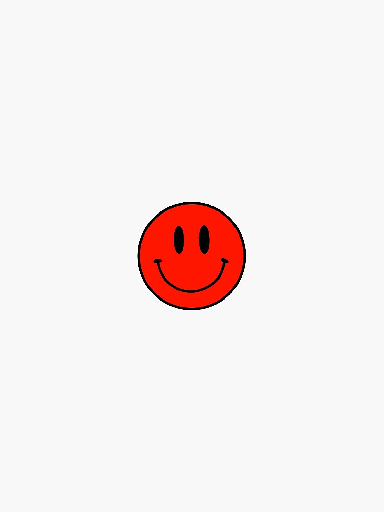 "Red smiley face" Sticker for Sale by Kostrem | Redbubble