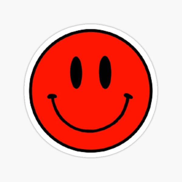 "Red smiley face" Sticker for Sale by Kostrem | Redbubble