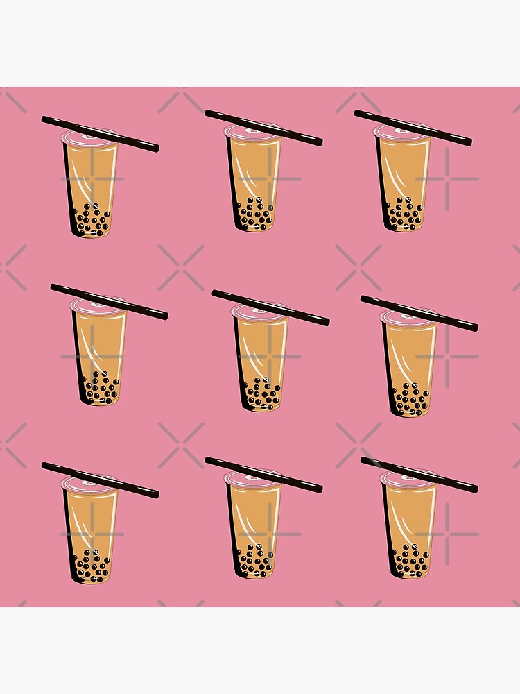 "pink bubble tea boba tea pattern" Poster for Sale by moremattie ...