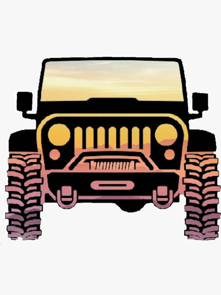 "Desert Sunset Jeep Wrangler Front End" Sticker for Sale by ...