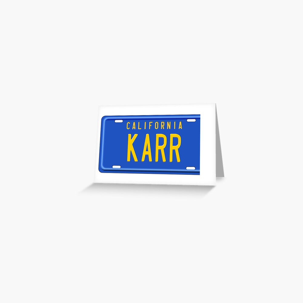 "Knight Rider KARR Licence Plate Number Plate Kitt" Greeting Card for ...