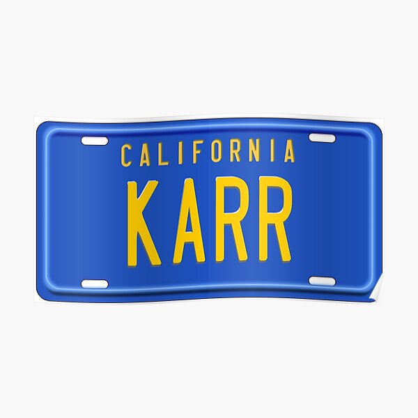 "Knight Rider KARR Licence Plate Number Plate Kitt" Poster for Sale by ...