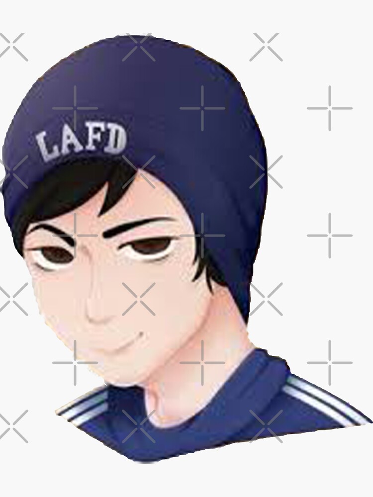 "Quackity LAFD Beanie" Sticker by jarrar50 | Redbubble