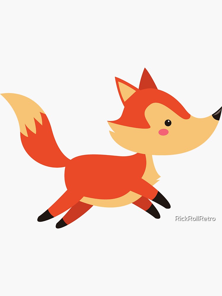 "Red Fox" Sticker by RickRollRetro | Redbubble