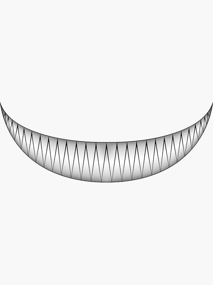 "Sharp-Toothed Smile" Sticker by NaughTeez | Redbubble