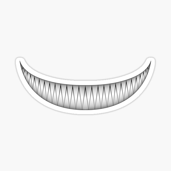 "Sharp-Toothed Smile" Sticker by NaughTeez | Redbubble