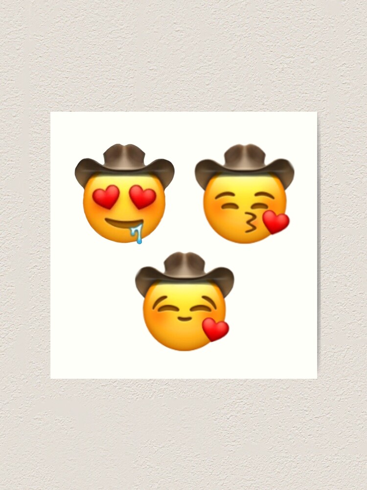 "Cursed cowboy love emojis pack" Art Print by crlanza | Redbubble