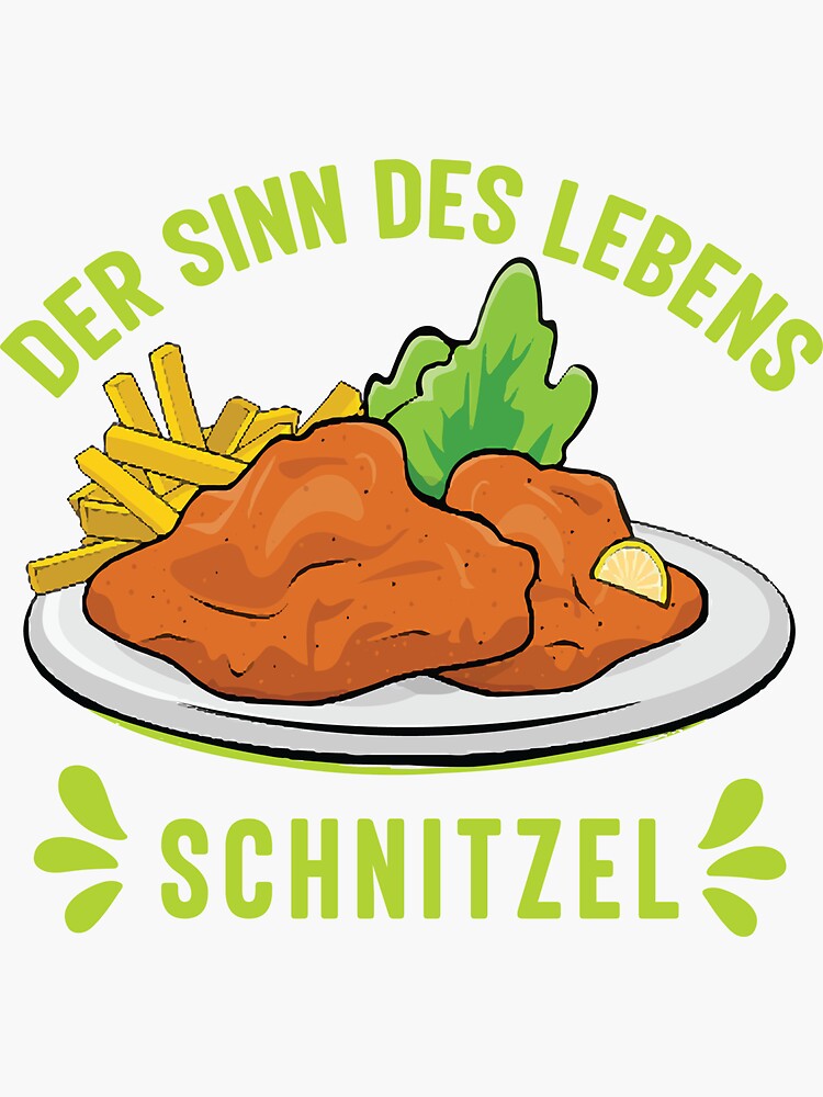 "The meaning of life - schnitzel" Sticker by Pixelstory | Redbubble