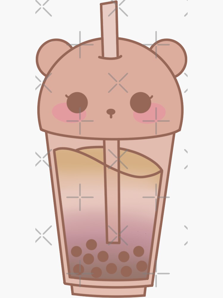 "Subtle non-binary boba tea bear lid" Sticker for Sale by ...