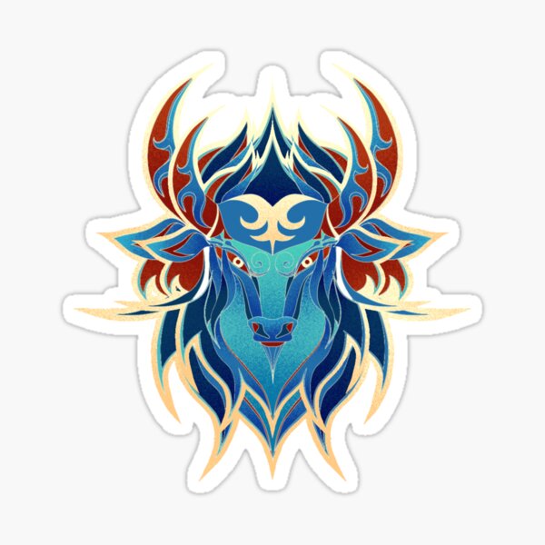 "Big Blue Angry Ox - Year of the Ox" Sticker for Sale by GoldfishEast ...