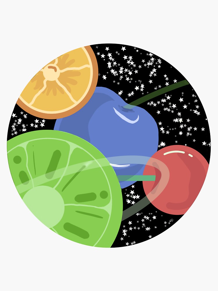 "Space Fruits" Sticker for Sale by PeachCreates | Redbubble
