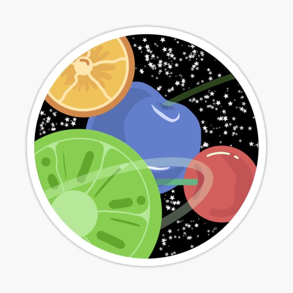 "Space Fruits" Sticker for Sale by PeachCreates | Redbubble