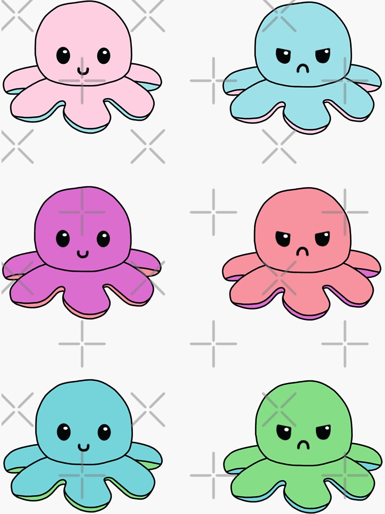 "reversible octopus plushies" Sticker for Sale by biscuithut | Redbubble