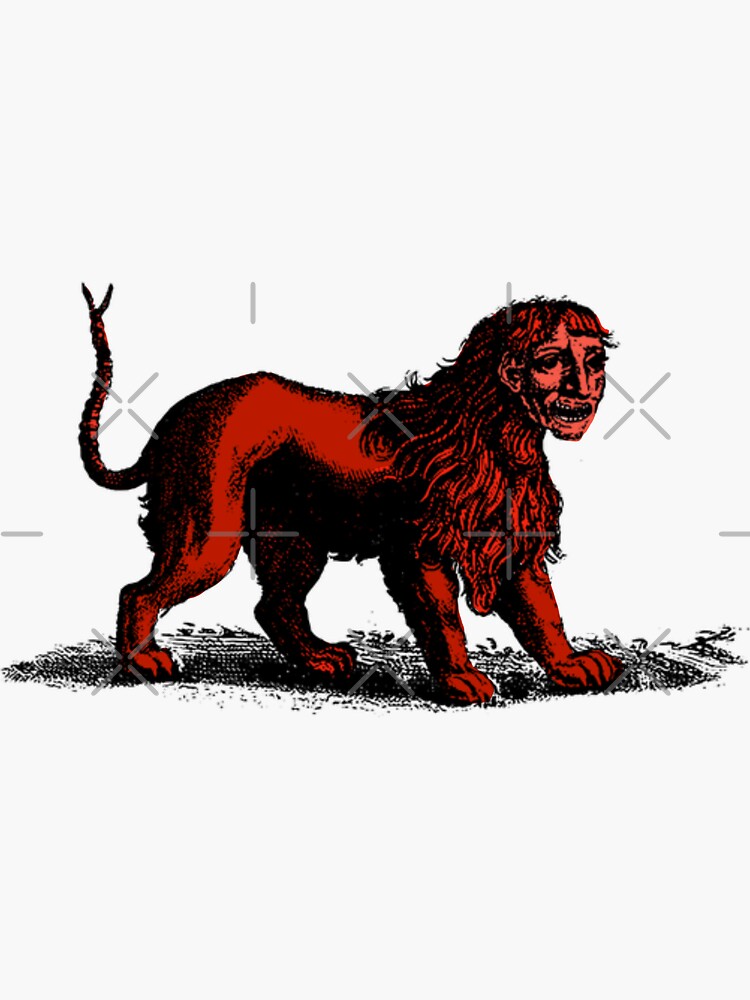 "Manticore illustration" Sticker for Sale by MelissaLeman | Redbubble