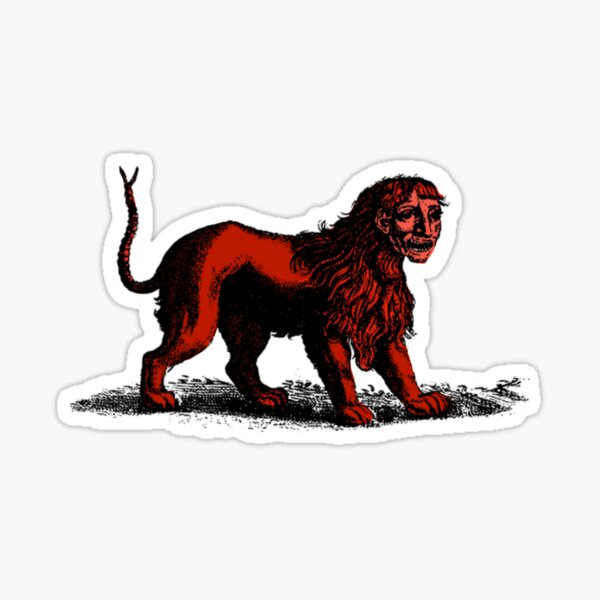 "Manticore illustration" Sticker for Sale by MelissaLeman | Redbubble