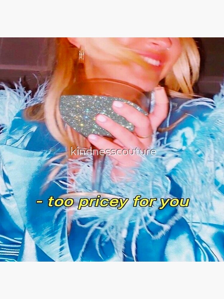 "TOO PRICEY 4U" Sticker for Sale by kindnesscouture | Redbubble