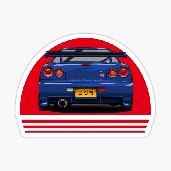 "Skyline GTR R34" Sticker for Sale by art-ddesign2254 | Redbubble