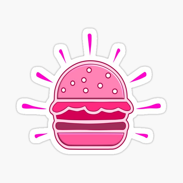 "Pink Hamburger FAST FOOD SNACK" Sticker for Sale by minimalartstory ...
