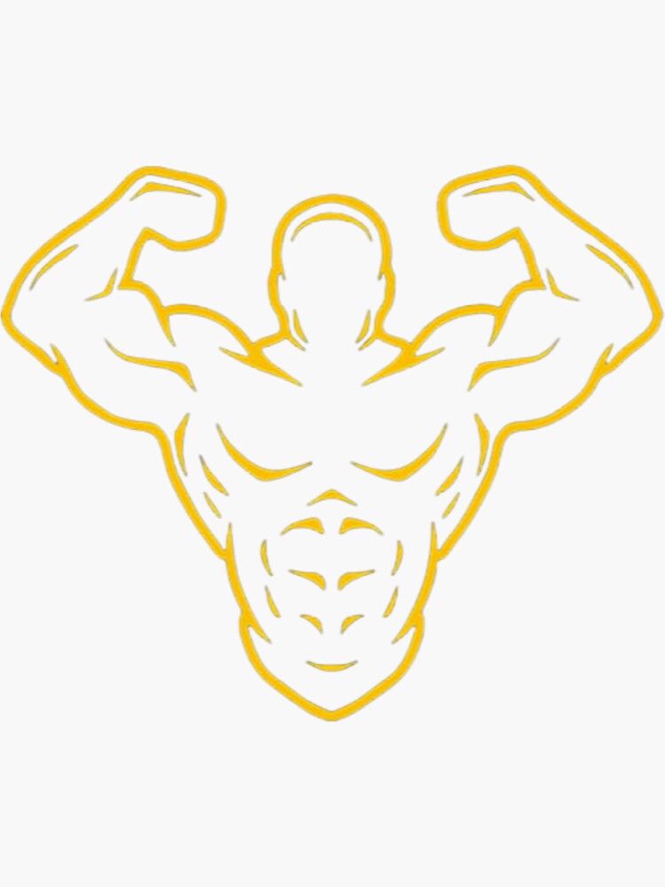"Sticker a bodybuilder...." Sticker for Sale by K----M | Redbubble