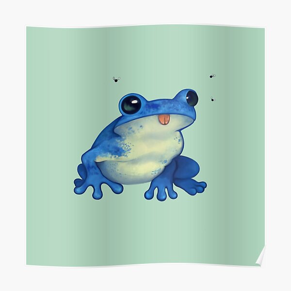 "Blue Froggy Friend" Poster for Sale by berrinoodle | Redbubble