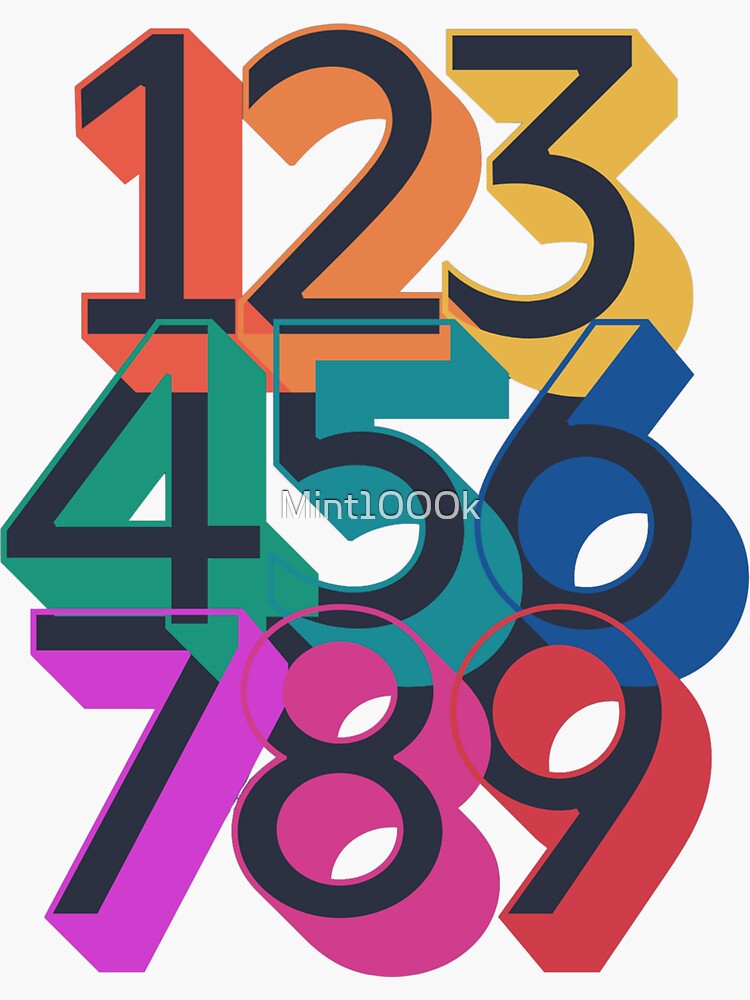 "one two tree four five six seven eight nine " Sticker by Mint1000k ...