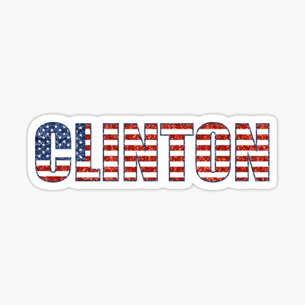 "sequin print Clinton" Sticker for Sale by gossiprag | Redbubble