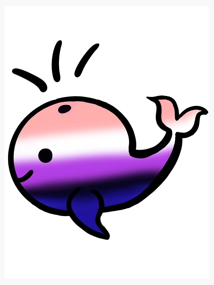 "gender fluid pride whale " Sticker for Sale by randomstickers4 | Redbubble