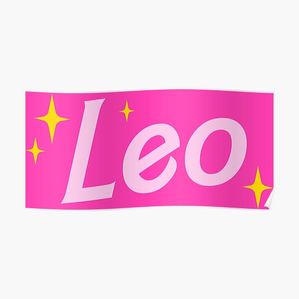 "Leo Zodiac Sign Y2K Glitter Pink" Poster by v-average | Redbubble