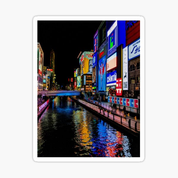"Osaka Neon Lights - Dotonbori" Sticker by KrishaS98 | Redbubble