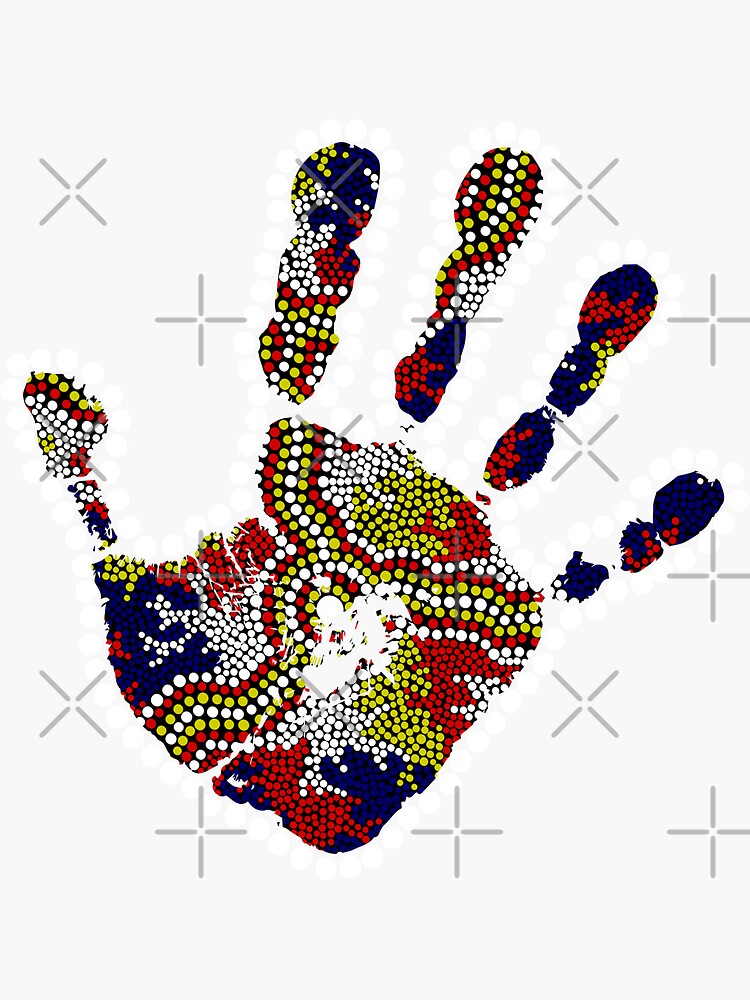"Authentic Aboriginal Art - Hand " Sticker for Sale by HogarthArts ...
