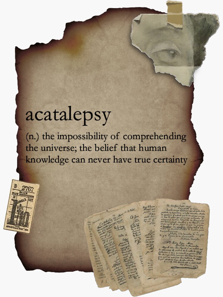"Acatalepsy definition collage" Sticker for Sale by Sophidiggles ...