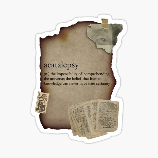 "Acatalepsy definition collage" Sticker for Sale by Sophidiggles ...