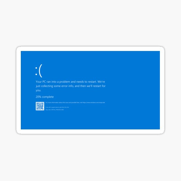 "Windows Blue Screen of Death Error Screen" Sticker for Sale by ...