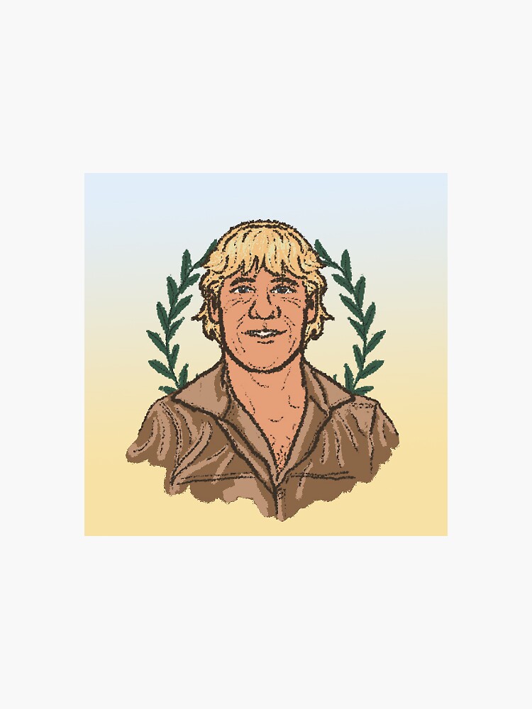 "Steve Irwin Portrait" Sticker for Sale by A-Fawcett | Redbubble