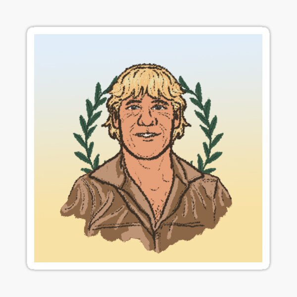 "Steve Irwin Portrait" Sticker for Sale by A-Fawcett | Redbubble