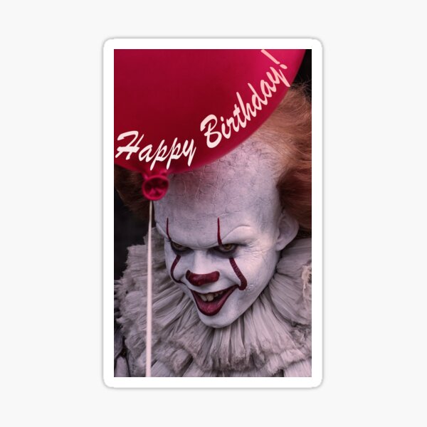 "Happy Birthday Creepy Clown Face" Sticker by TobyLozandro | Redbubble