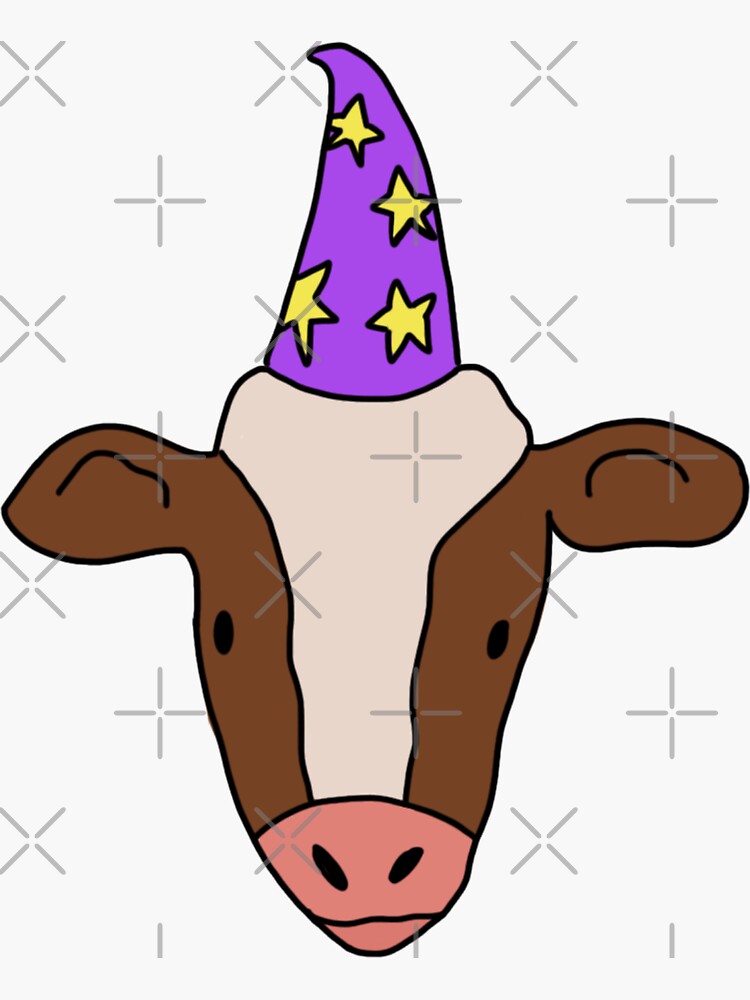 "Magic Cow Wizard" Sticker for Sale by laladoodles | Redbubble