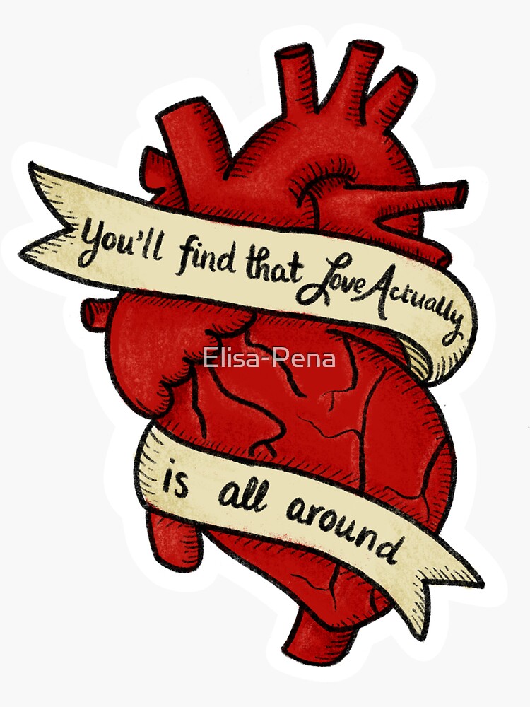 "Love Actually" Sticker for Sale by Elisa-Pena | Redbubble
