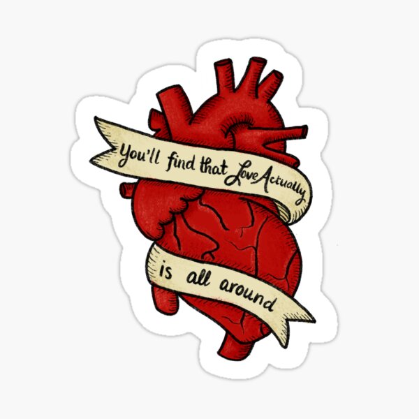 "Love Actually" Sticker for Sale by Elisa-Pena | Redbubble