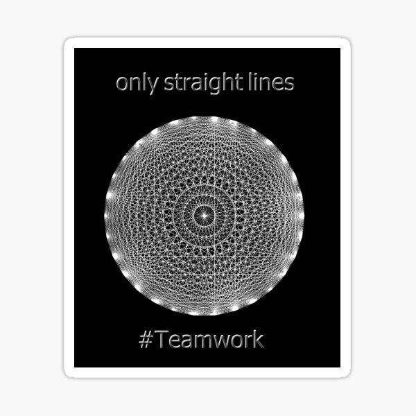 "only straight lines # teamwork" Sticker for Sale by Dr-Digression ...