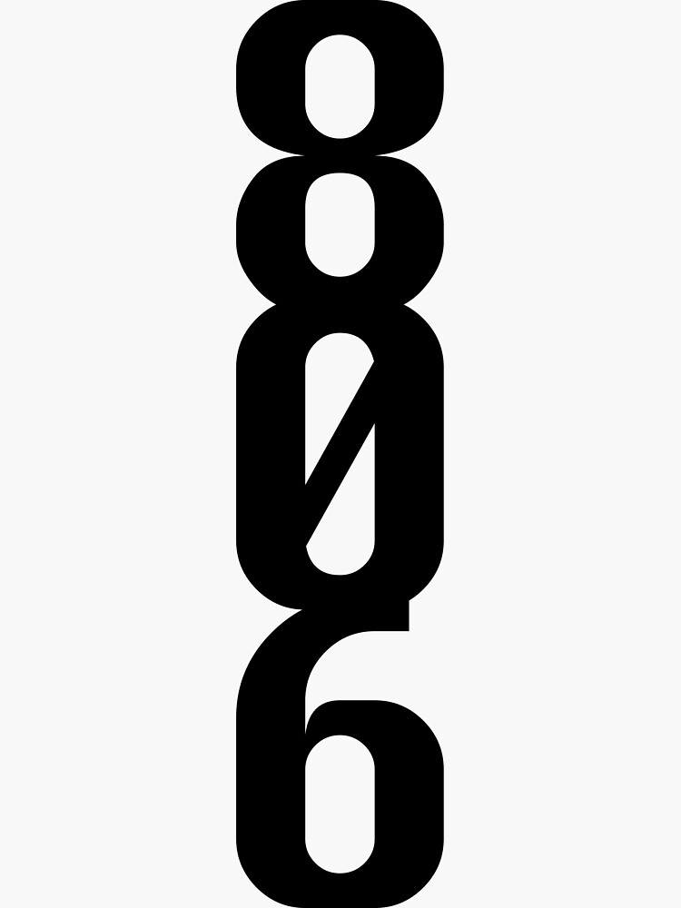 "806" Sticker by Jakman | Redbubble