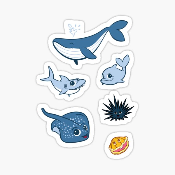 "Sea animals sticker pack" Sticker for Sale by TheArtDesk | Redbubble