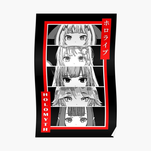 "Hololive EN Holomyth Black & White Panel " Poster for Sale by UDTee ...