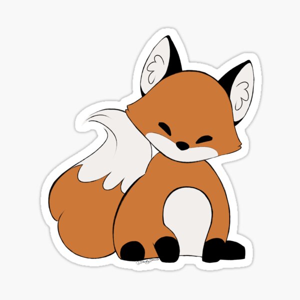 "Tiny Fox" Sticker for Sale by dovelydraws | Redbubble