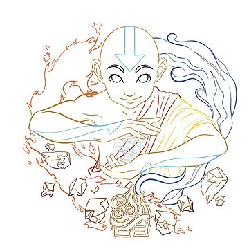 "Avatar Aang Color Outline " Art Board Print for Sale by WynnAllie ...