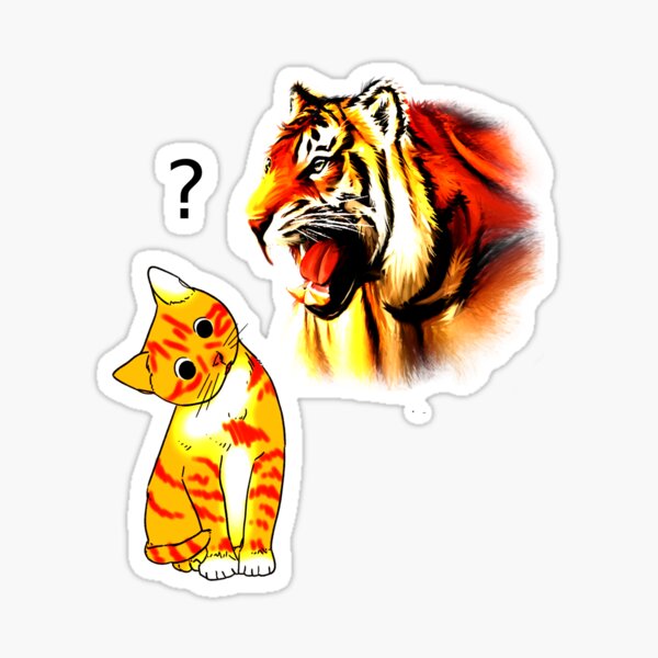 "Cat vs tiger, tiger vs cat" Sticker for Sale by Ripoubsb | Redbubble