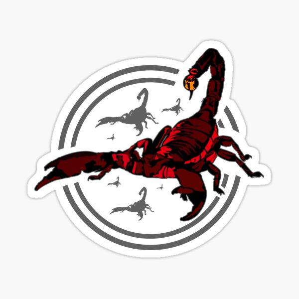 "Red Scorpion" Sticker by Adamzworld | Redbubble