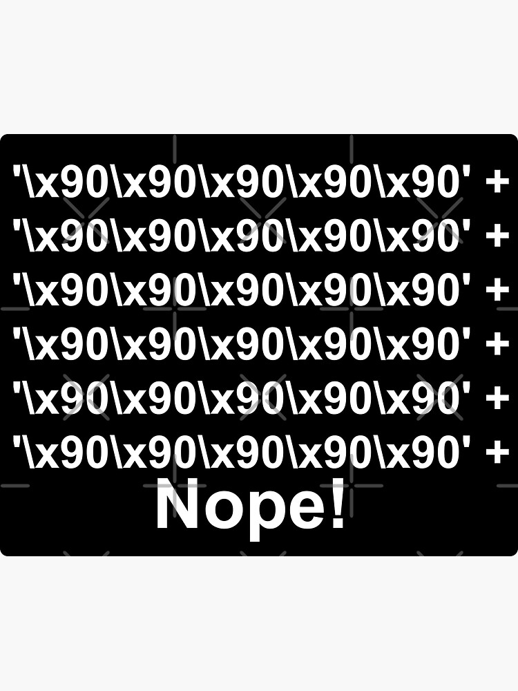 Cyber Security Hacker Buffer Overflow Nopsled Sticker For Sale By Clubtee Redbubble