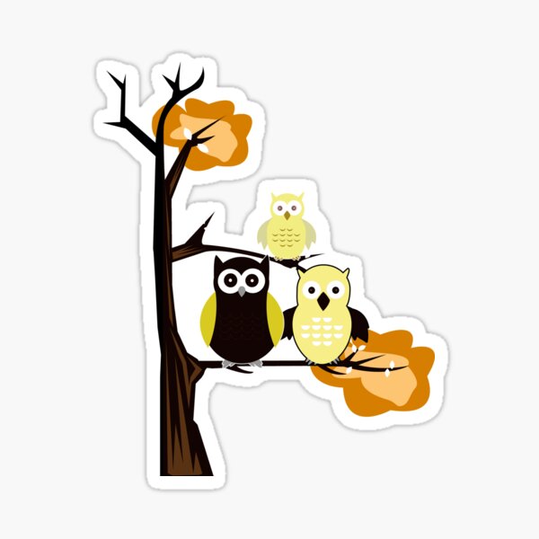 "Yellow Owls" Sticker for Sale by Adamzworld | Redbubble