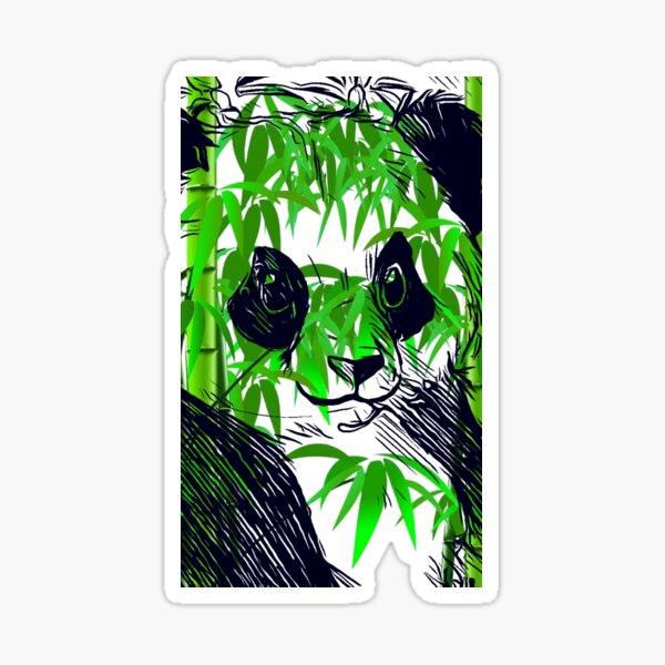 "Pink Chinese panda bamboo" Sticker for Sale by AJSkinnerPrints | Redbubble